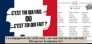 La conjugaison du verbe faire : on vous fait ou on vous fais ...