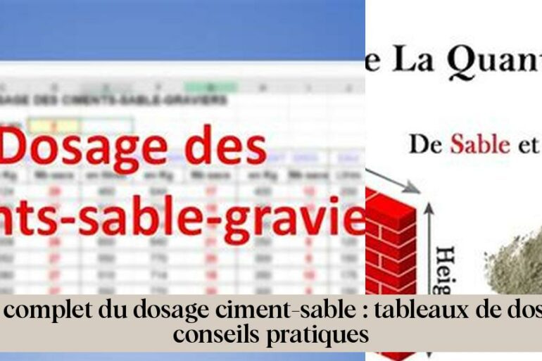 Guide complet du dosage ciment-sable : tableaux de dosage et conseils ...