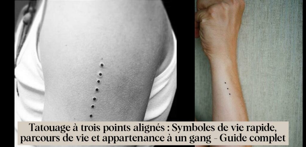 Tatouage à trois points alignés : Symboles de vie rapide, parcours de ...
